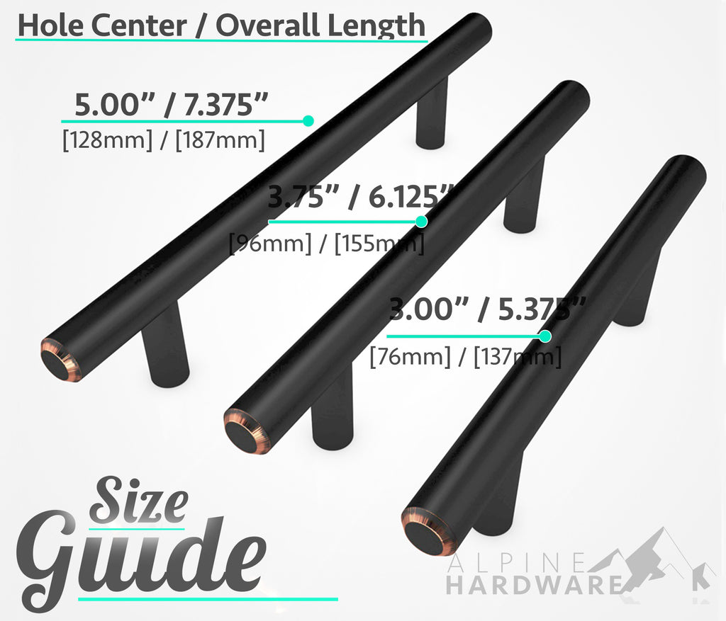 ALPINE HARDWARE Solid Stainless Steel Euro Bar Cabinet & Pantry Handle ...